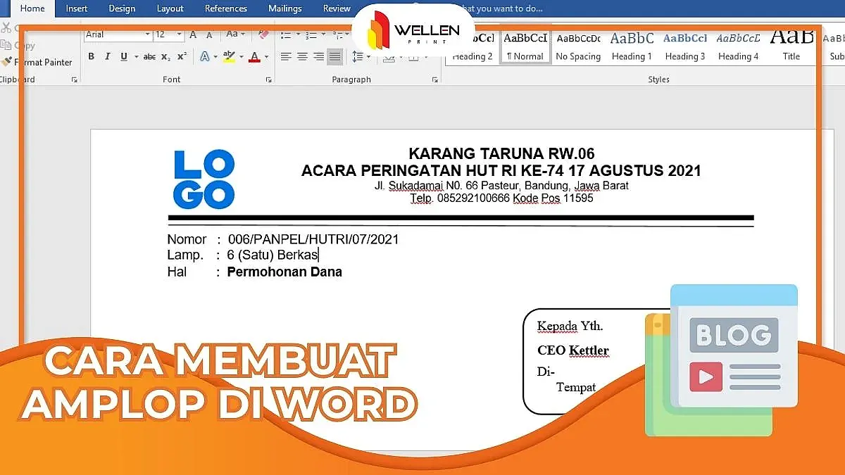Cara Buat Amplop di Word dengan Mudah, Anti Gagal! | Wellen Print