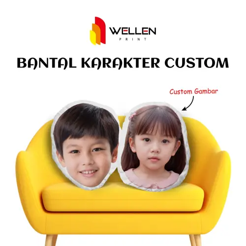 Cetak Bantal Karakter Custom | Wellen Print