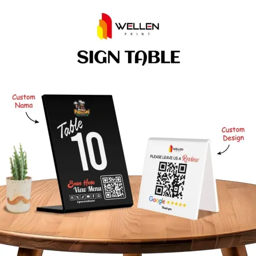 Cetak Sign Table Acrylic | Wellen Print